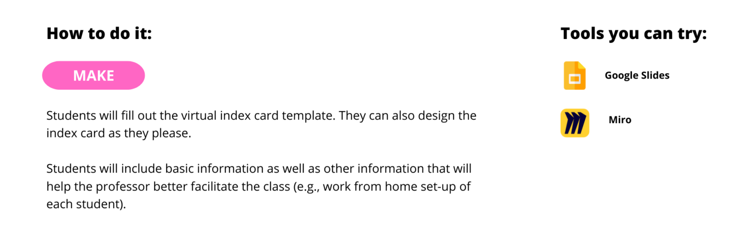 Virtual Index Card - Center for Teaching and Learning